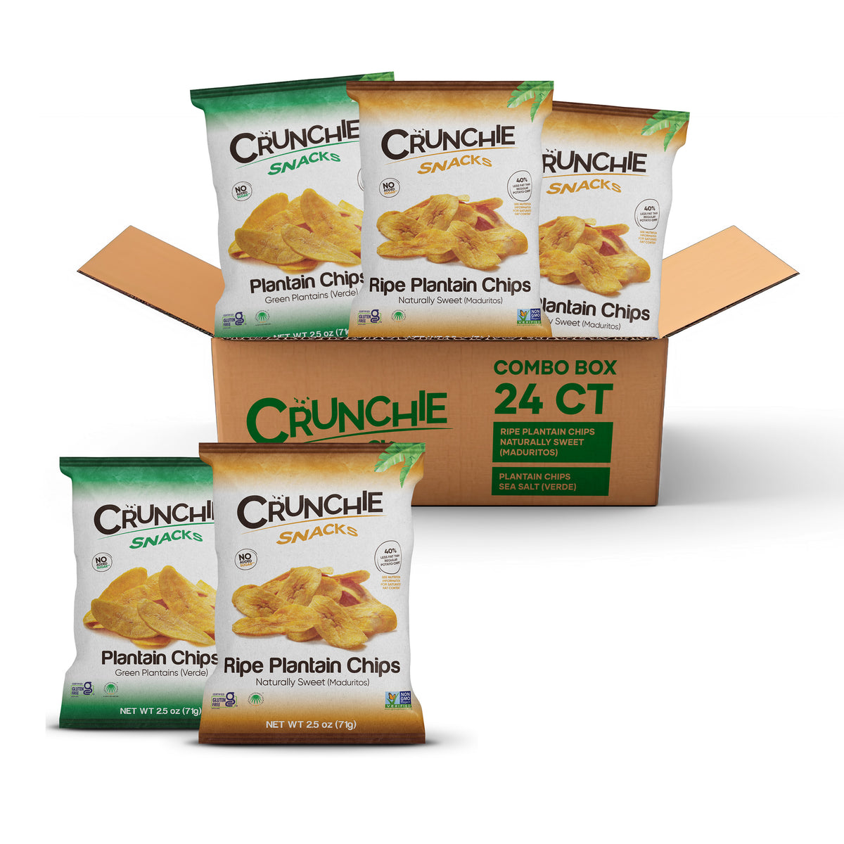 Crunchie Plantain Chips - Combo Box (71g) X 24pcs (Case) – Crunchie Snacks